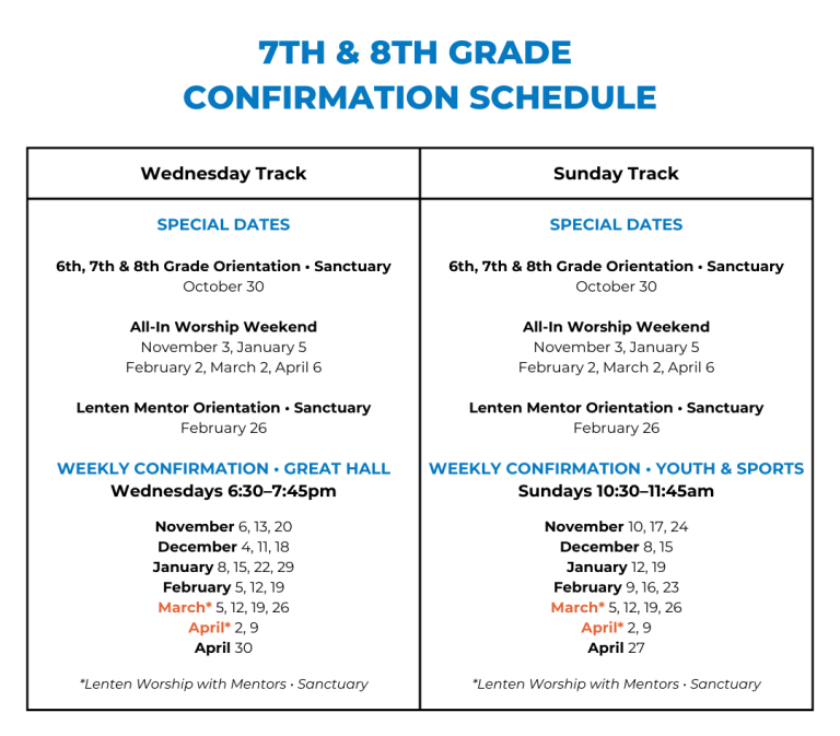 7TH GRADE CONFIRMATION ORIENTATION 2024-2025 - St. Andrew's Lutheran Church